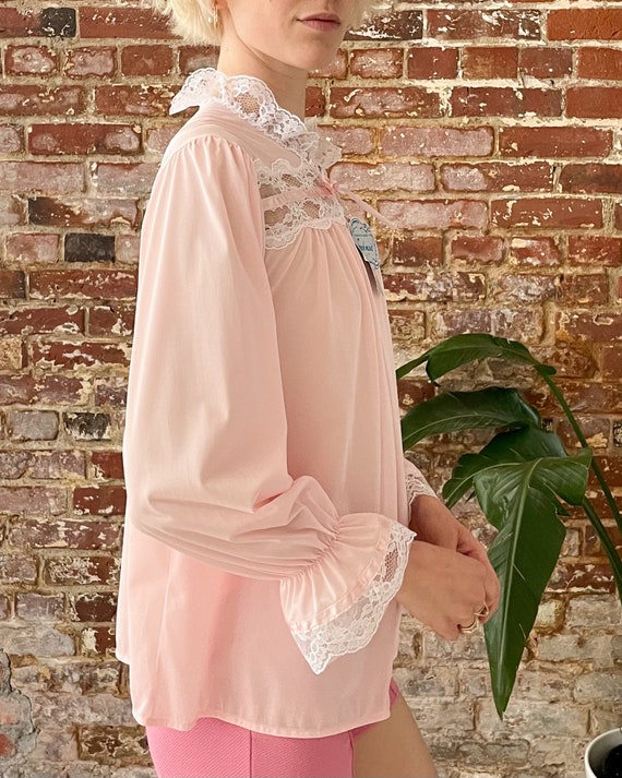 Vintage 1970s Deadstock French Maid Blush Nylon Bed J… - Gem