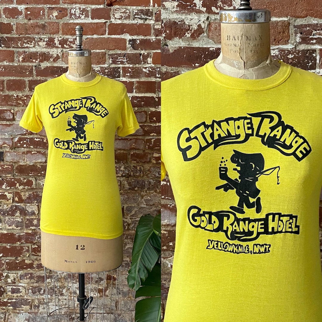 Vintage 1970s Strange Range Gold Range Hotel Ringer Tee - 70s ...