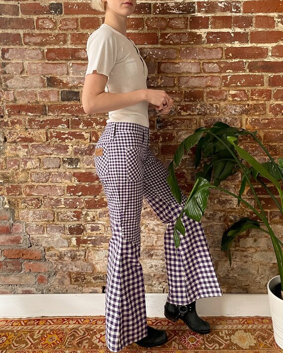 Vintage 1960s Peter Max Wrangler Purple Gingham Bell … - Gem
