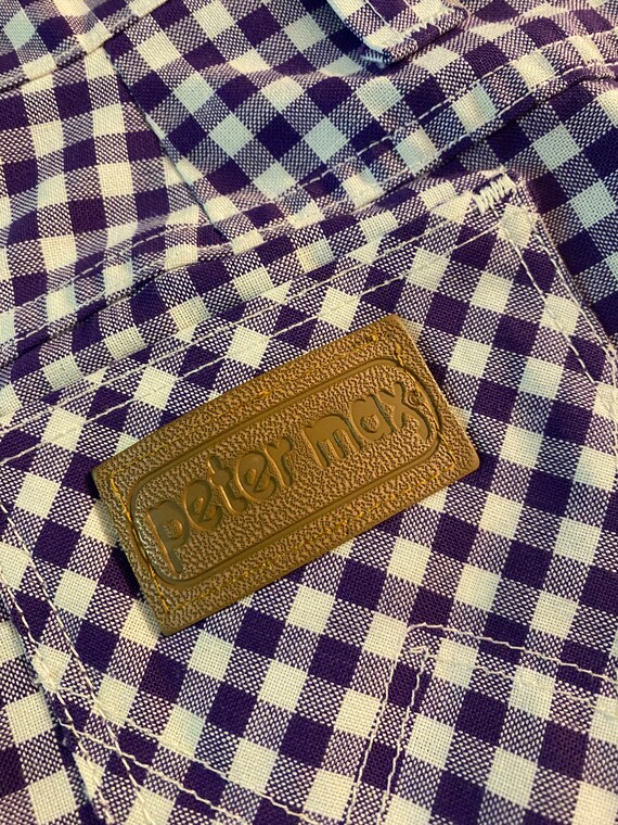 Vintage 1960s Peter Max Wrangler Purple Gingham Bell … - Gem