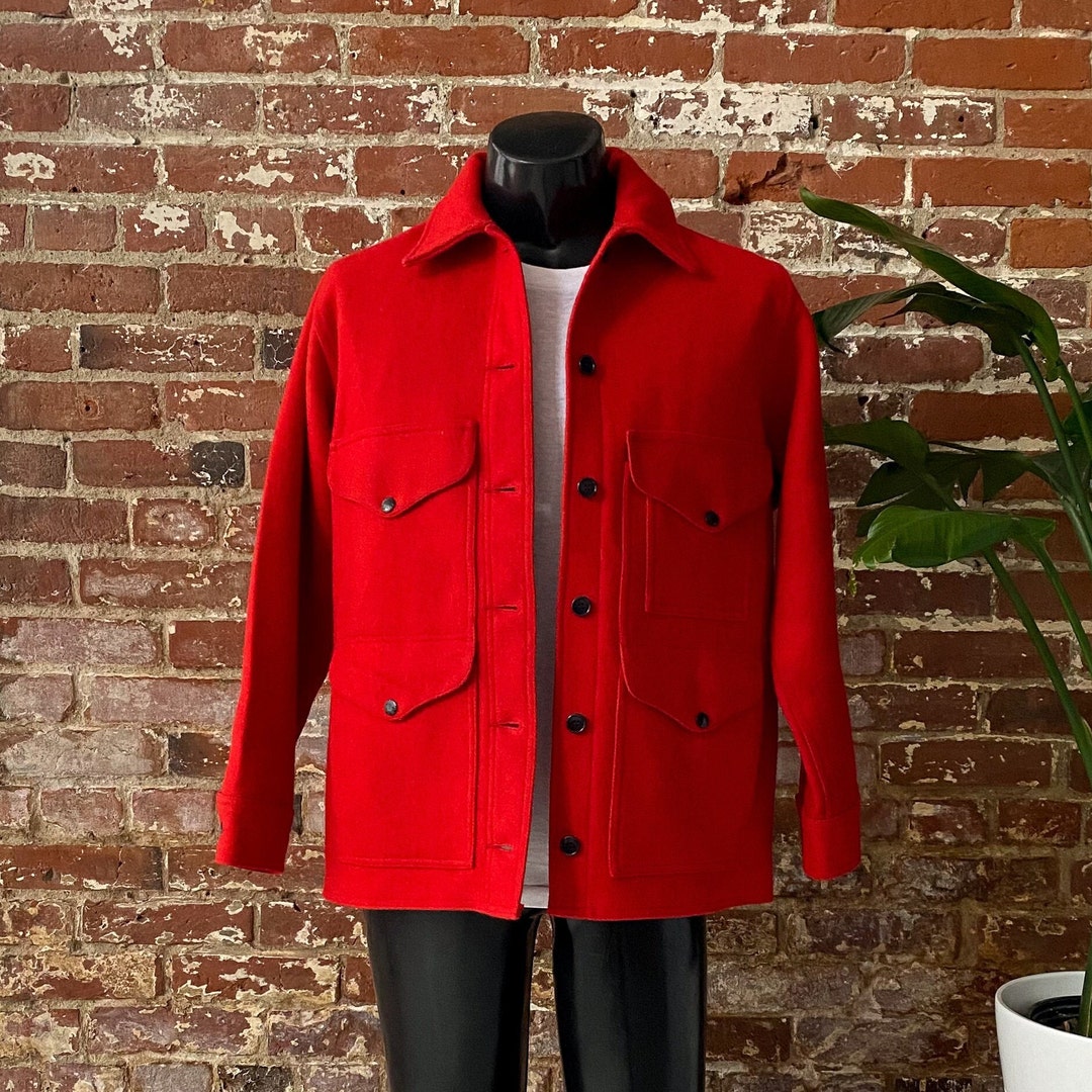 Vintage 1980s Filson Red Wool Mackinaw Cruiser Jacket Women's Filson ...