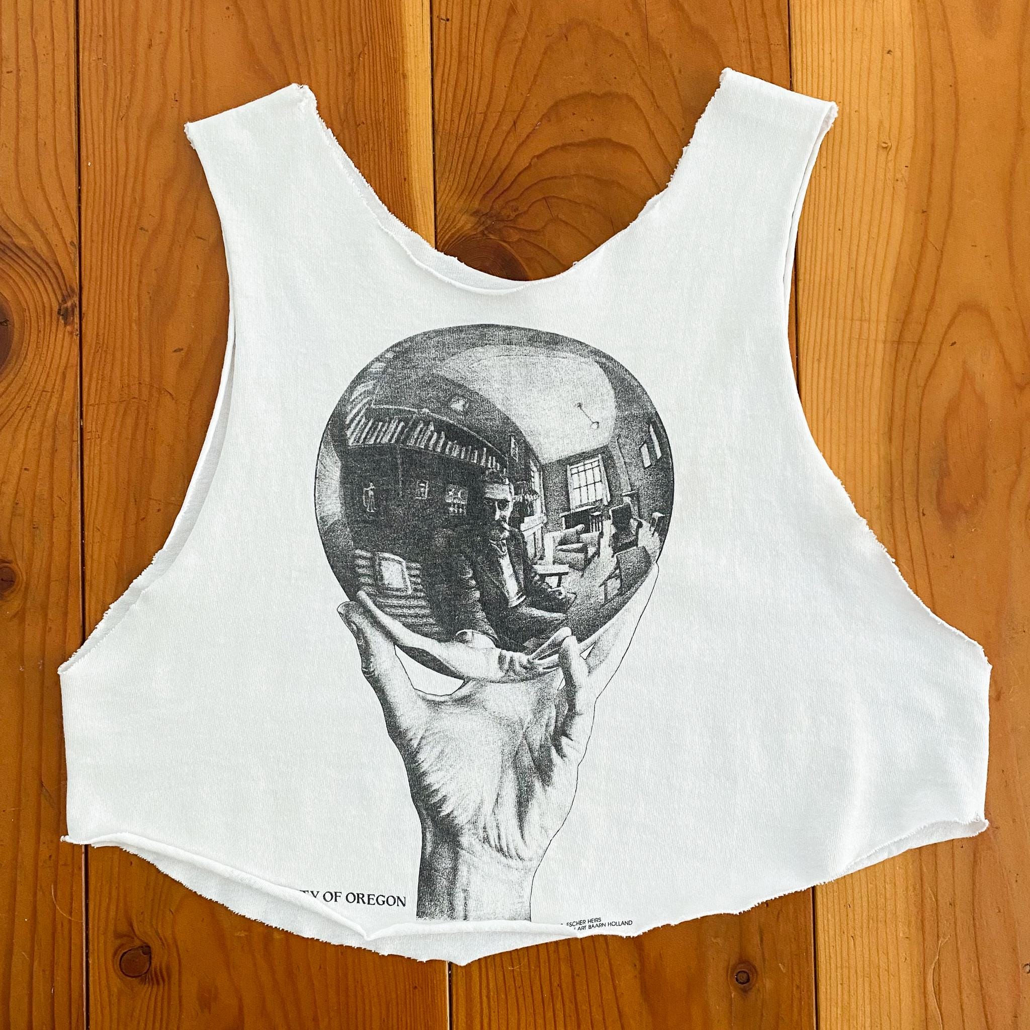Vintage 1989 M.C. Escher Self Portrait Chopped Tank Top - M.C. Escher ...