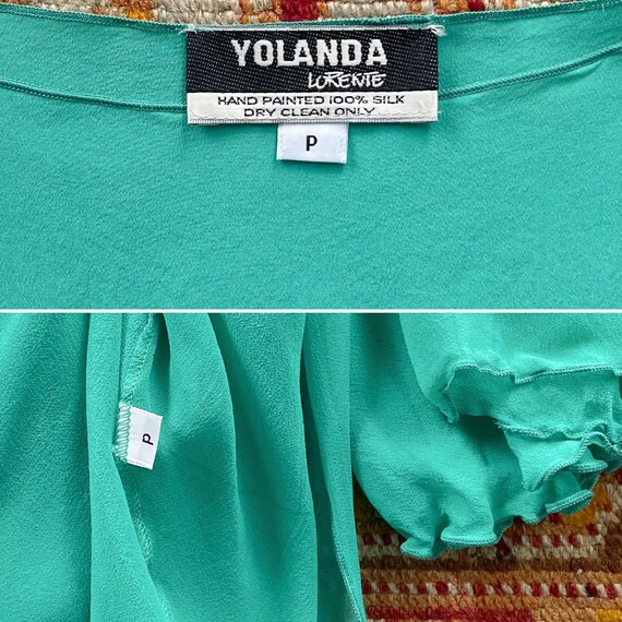 Vintage 1990s Yolanda Lorente Hand Painted Silk Blous… - Gem