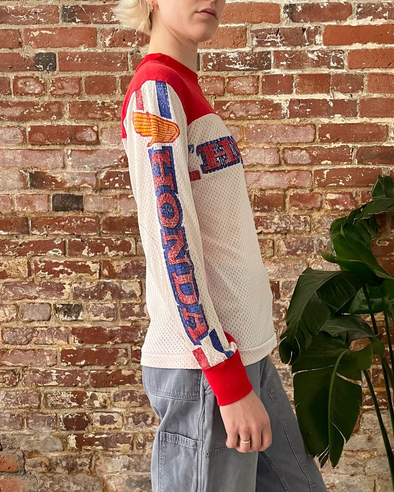 Vintage 80s Honda Mesh Sleeve Print Racing Jersey - Single Stitch ...