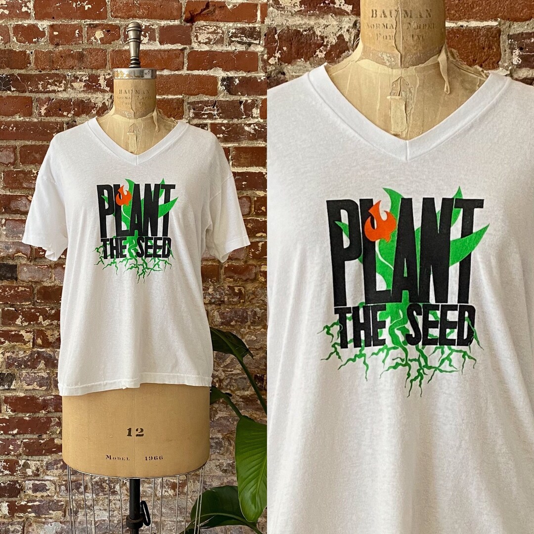 Vintage 80s Plant the Seed Environmental T-shirt - Single Stitch Made ...