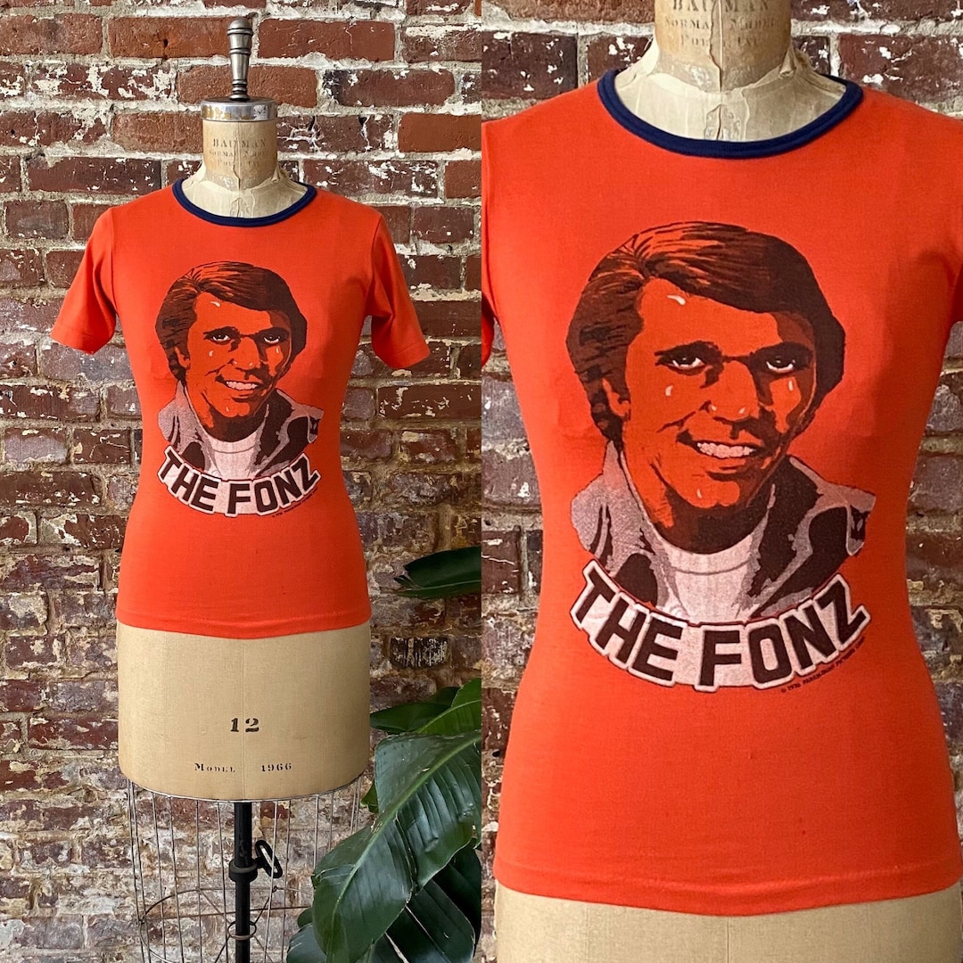 Vintage 1976 Happy Days the Fonz T-shirt 70s the Fonz Licensed Paramount Pictures Baby Tee ...