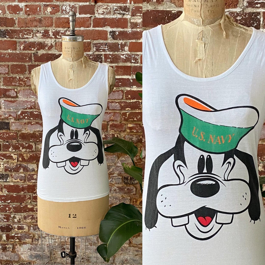 Vintage 1980s Goofy US Navy Tank - 80s Goofy Disney Tank Top - Single ...
