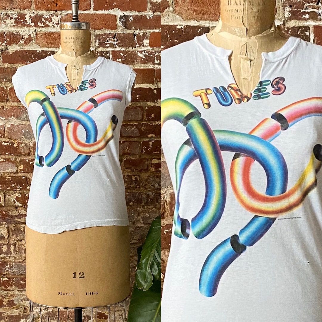 Vintage 1985 the Tubes Band Box Tee - 80s the Tubes Love Bomb Album Tee ...