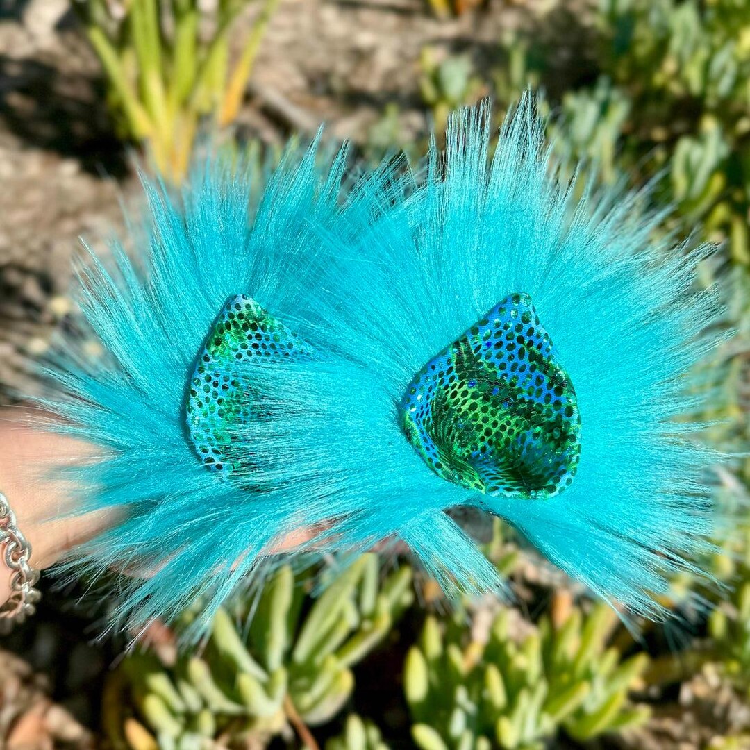 Deep Sea Drop - Handmade Clip in Animal Ears - Festival Fashion ...