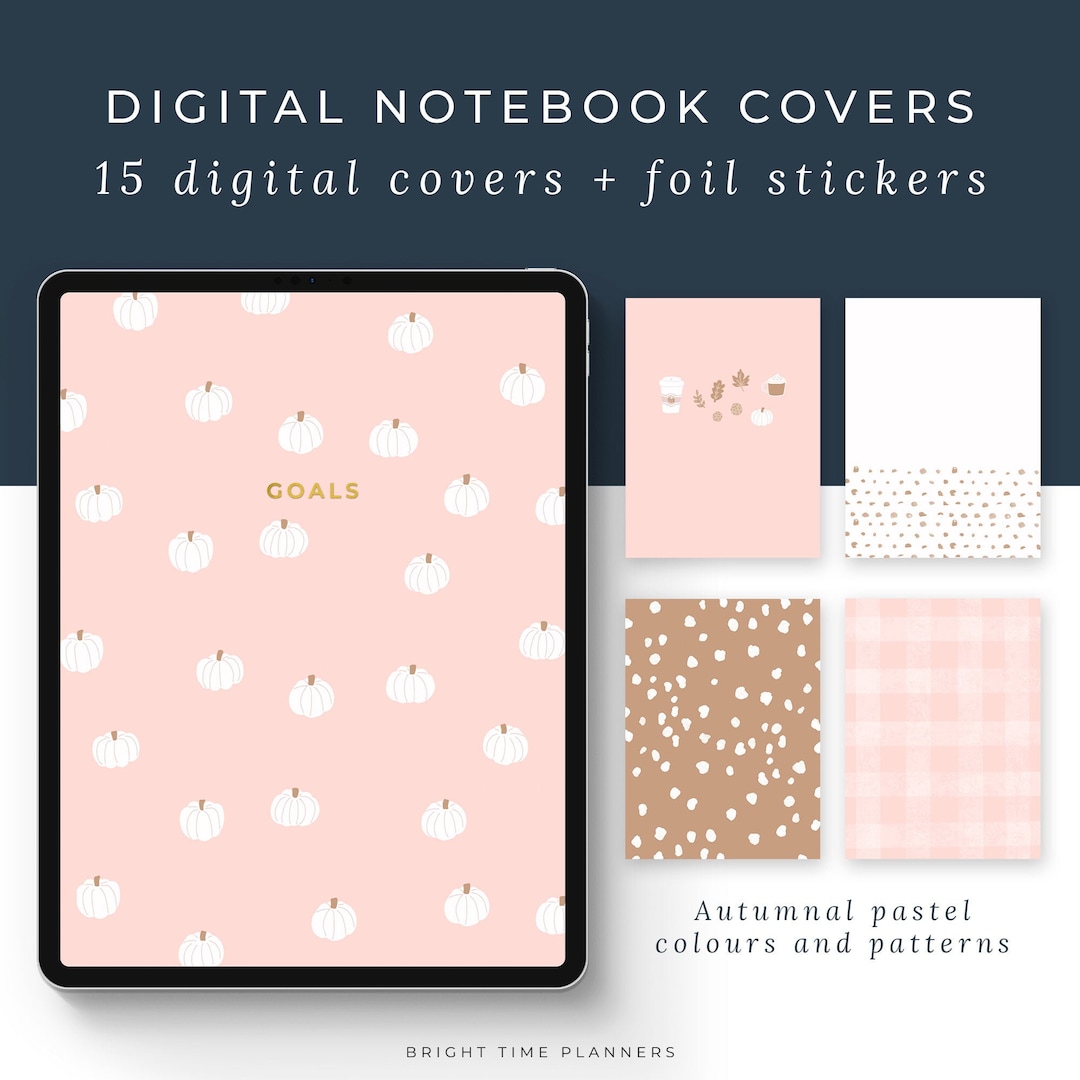15 Digital Notebook Covers With Foiled Labels | Planner Goodnotes ...