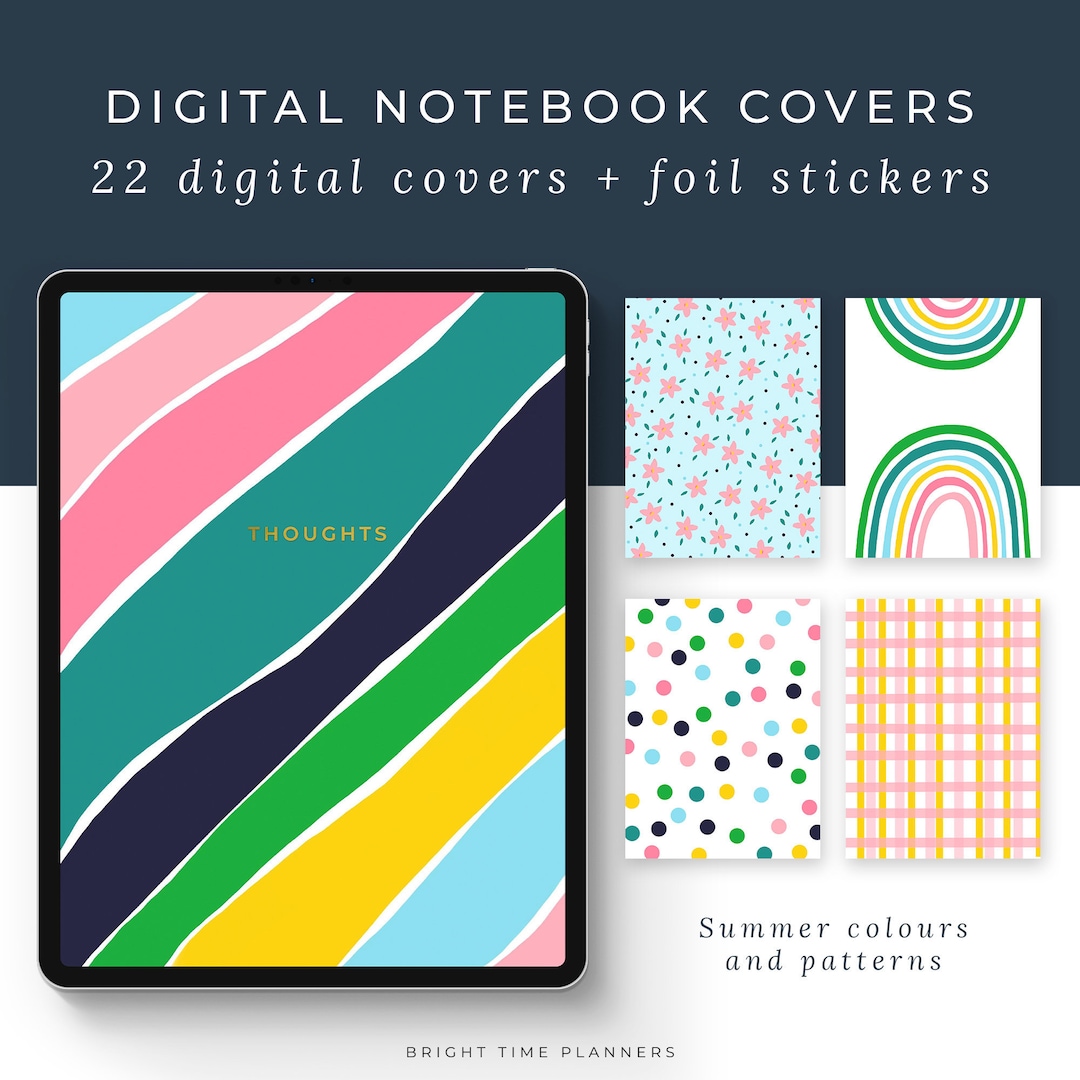 22 Digital Notebook Covers With Foiled Labels | Digital Planner ...