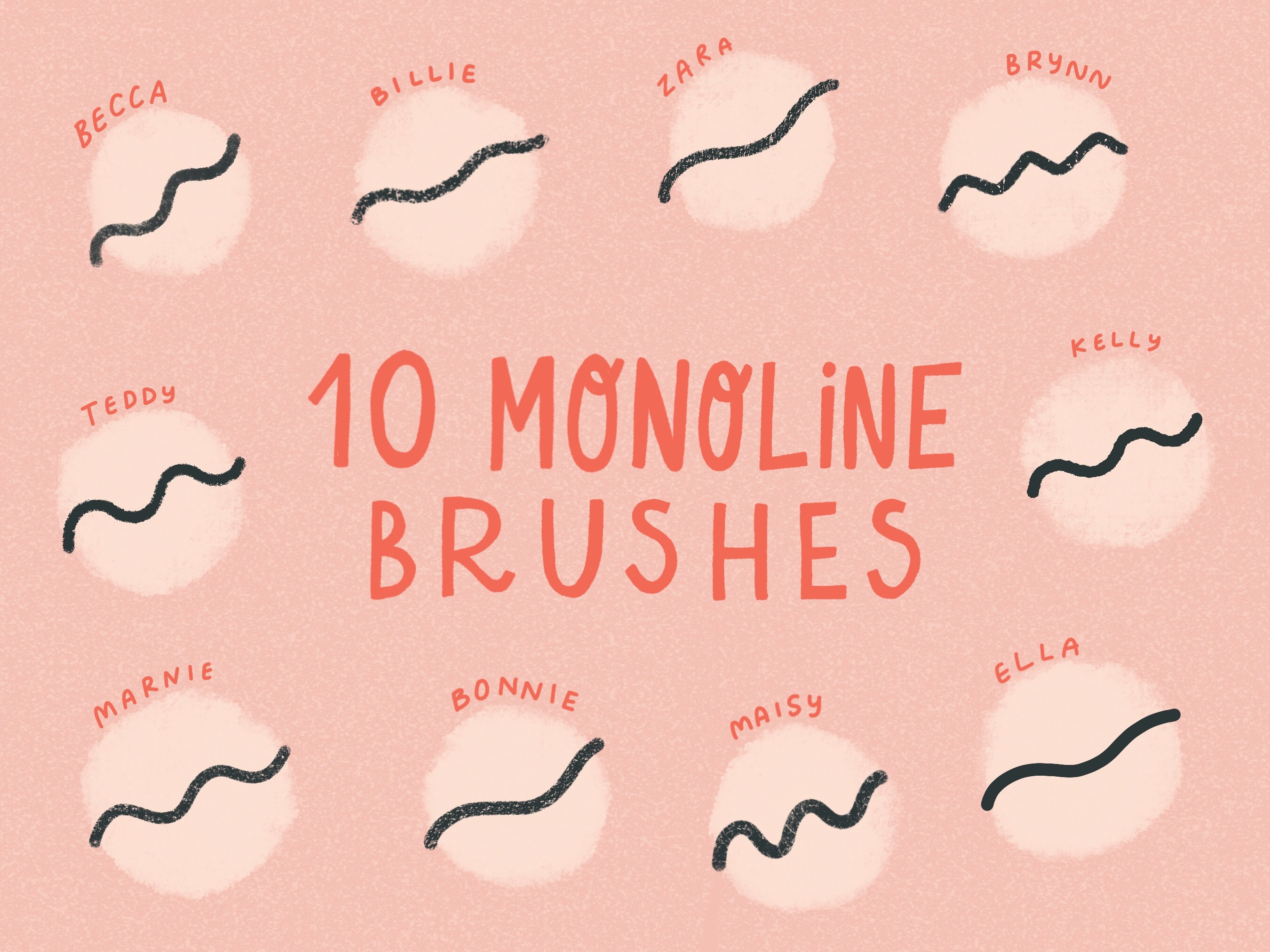 Procreate Brushes | Procreate Brush Set | Monoline Brush Pack | iPad ...