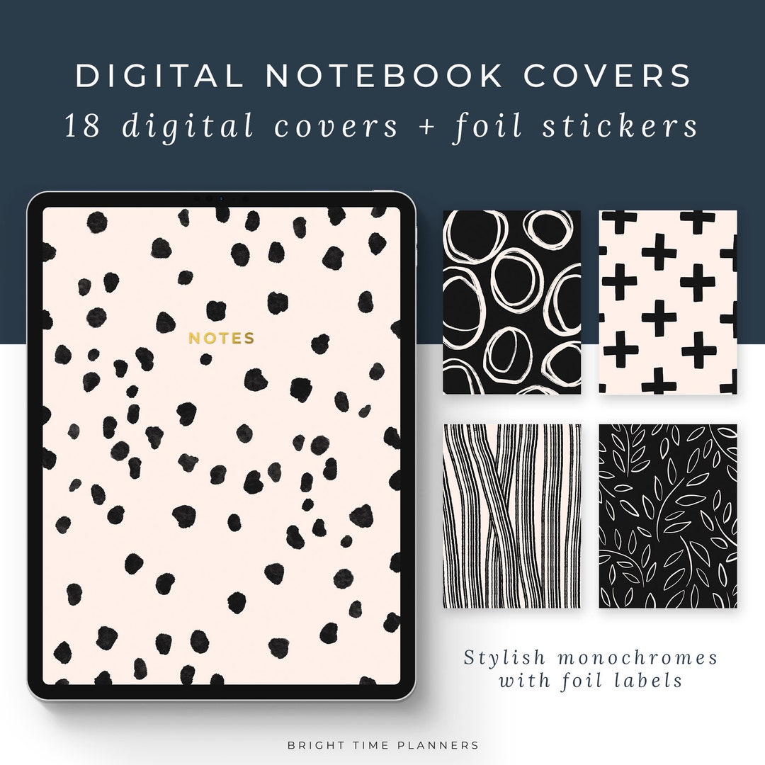 18 Digital Notebook Covers With Foiled Labels | Digital Planner ...