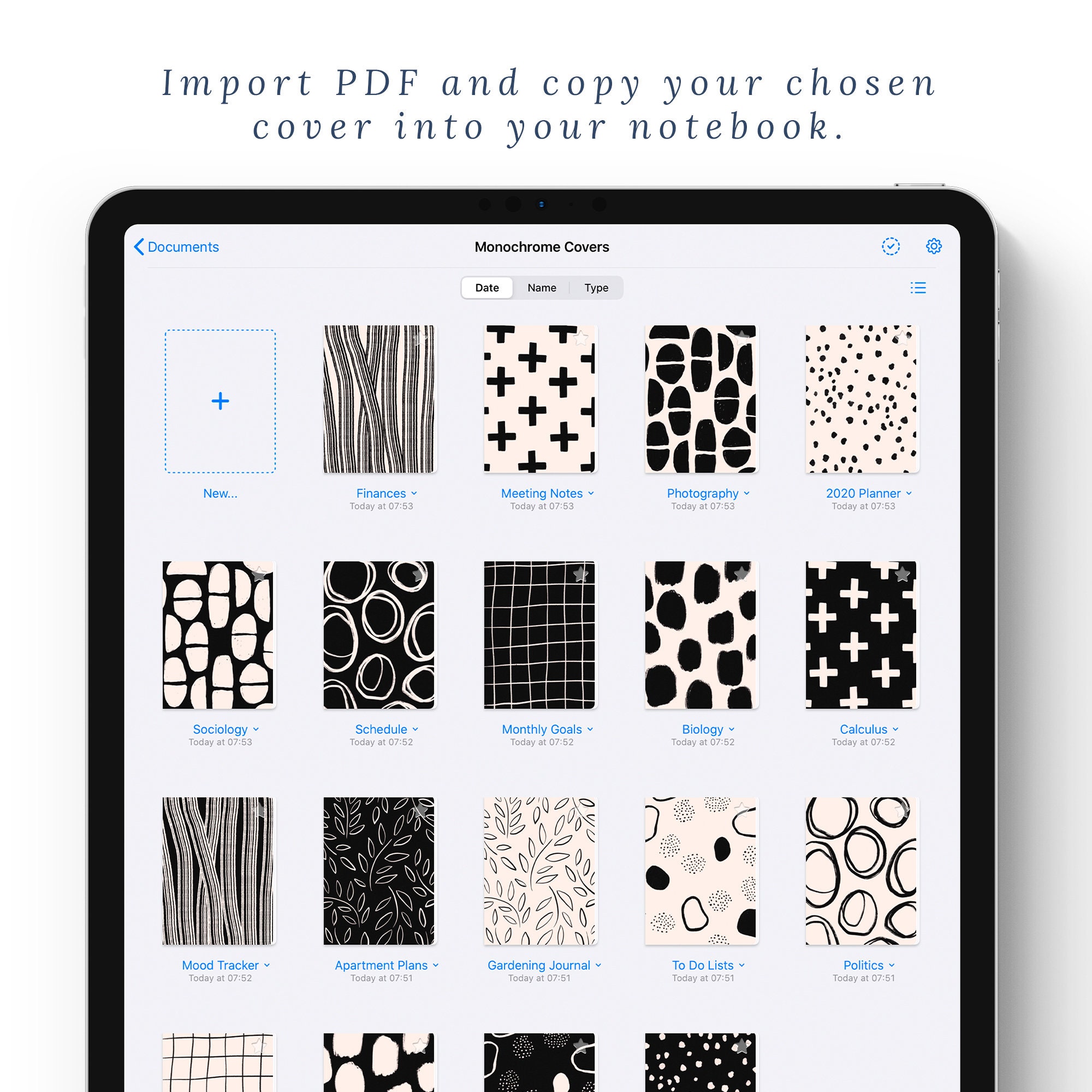 18 Digital Notebook Covers With Foiled Labels Digital | Etsy
