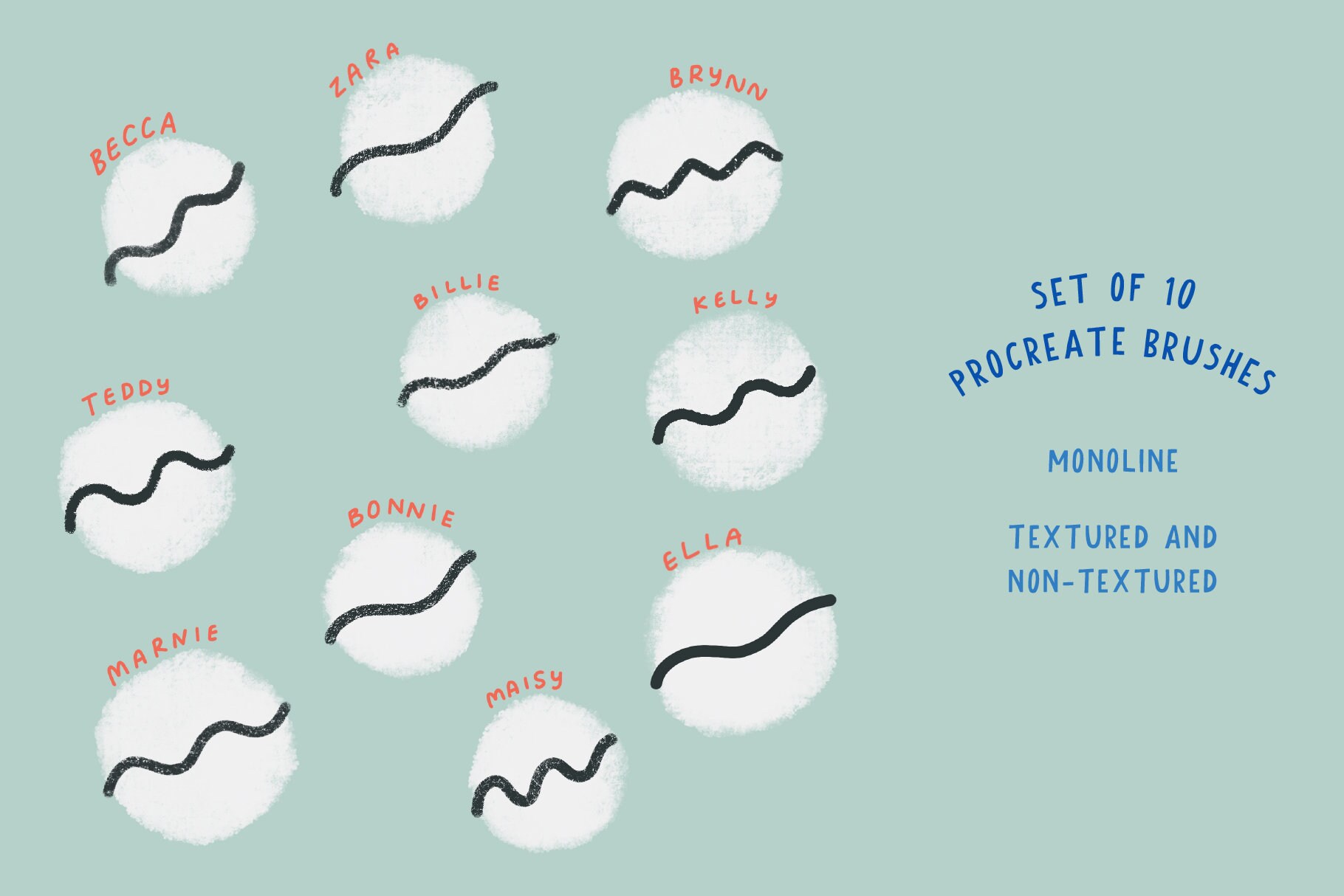 Procreate Brushes | Procreate Brush Set | Monoline Brush Pack | iPad ...