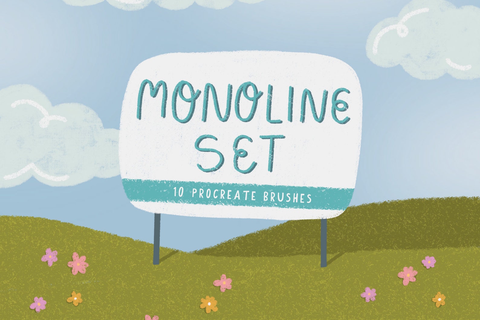 Procreate Brushes | Procreate Brush Set | Monoline Brush Pack | iPad ...