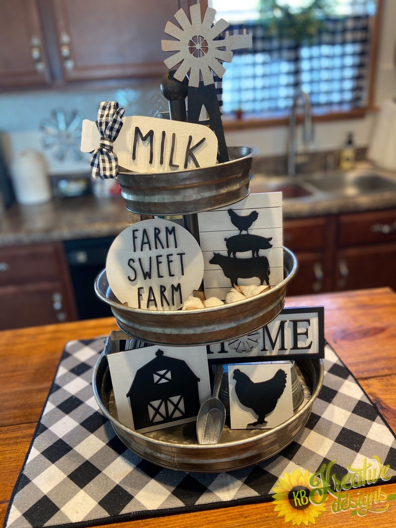 Farmhouse Tier Tray Signs - Etsy