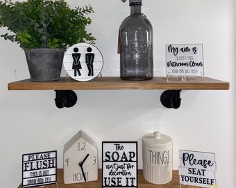 Mini Bathroom Signs - Etsy