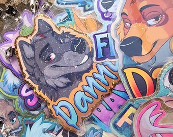 Custom Furry Convention Badge Chibi Lineless Style - Etsy