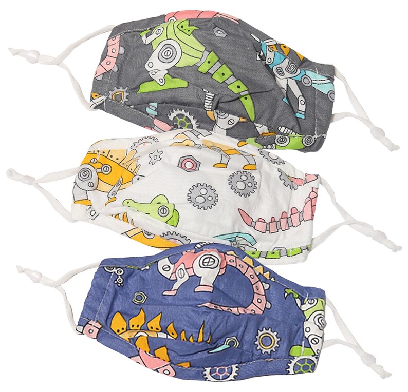 3-Pack Robot Dino Kids' Masks - Etsy.de