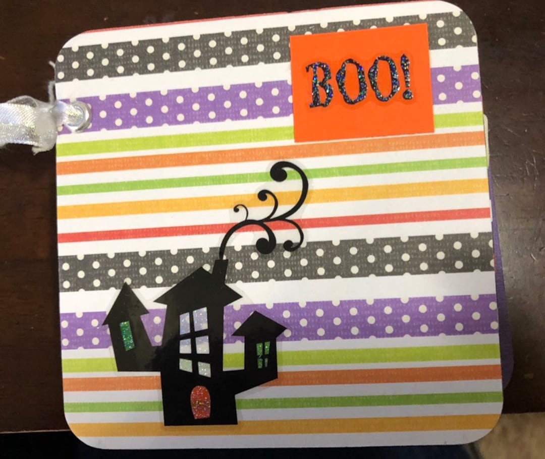 Halloween / 4x4 mini álbum / mini scrabook / álbum de fotos / pre-hecho ...