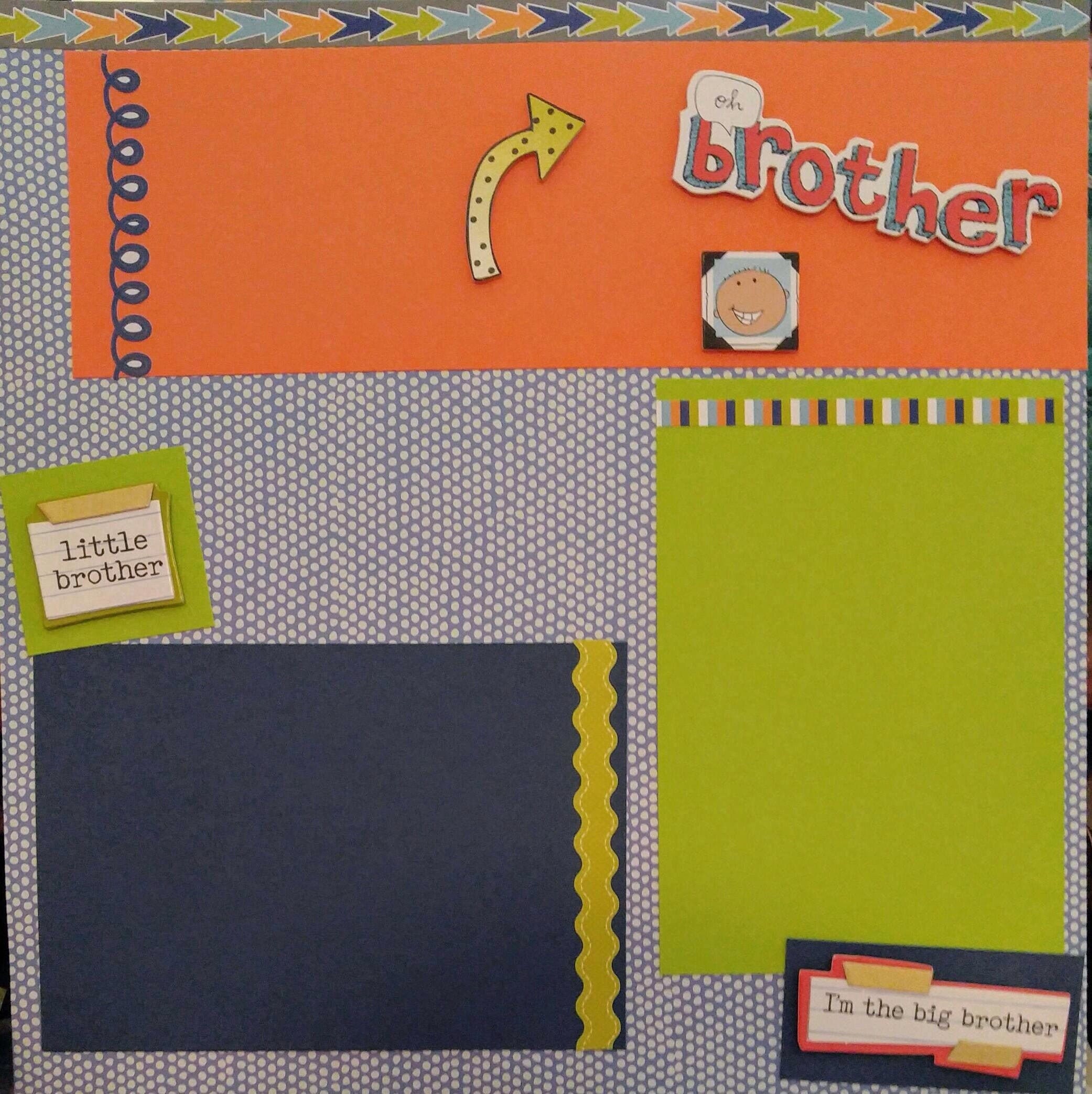 Brother Scrapbook Page: Premade 12x12 Album Layout - Etsy