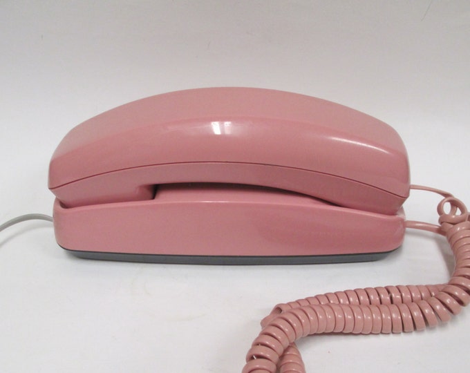 Vintage Pink Push Button Bellsouth Desk Phone, 1970s Dusty Rose Touch ...