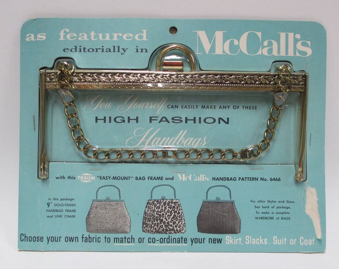 Vintage Traum Frame for Handbag Making, 1960s Gold Tone Frame to Make ...