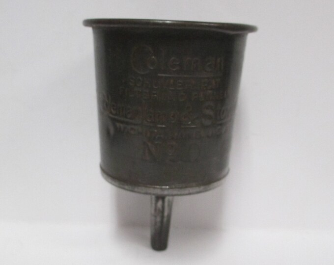 Vintage Coleman Filtering Funnel, 1920s Schuyler No 0 Metal Filter ...