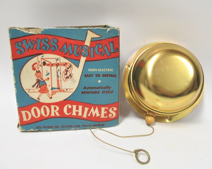 Vintage Swiss Musical Door Chimes, 1950s Reuge Music Box Plays "bless ...