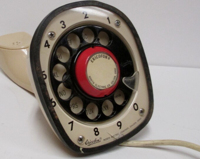 Vintage 1950s Ericofon Phone, North Electric Rotary Dial Cobra ...