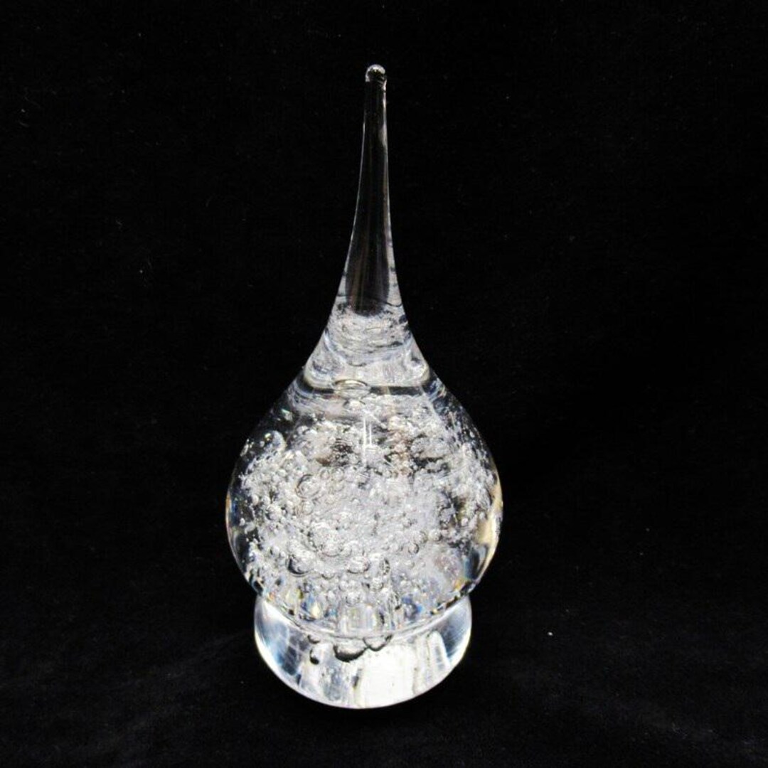 Vintage Tear Drop Paperweight, Clear Bubble Glass W/ 1980's Sticker ...