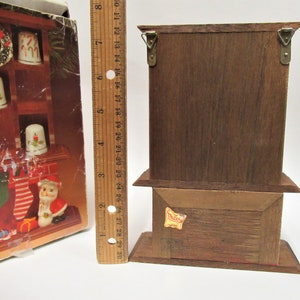 Vintage Enesco Wooden Thimble Display Box, 1979 Taiwan Christmas ...