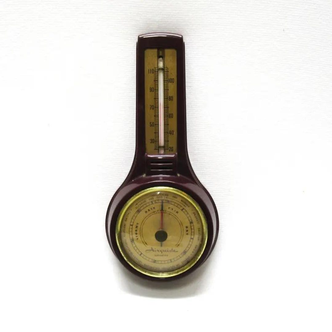 Vintage Airguide Weather Station in Bakelite & Metal Case, Mid Century ...