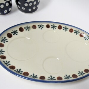 Vintage Poland Oil Vinegar & Salt Pepper Set AND Tray, Polish Pottery ...