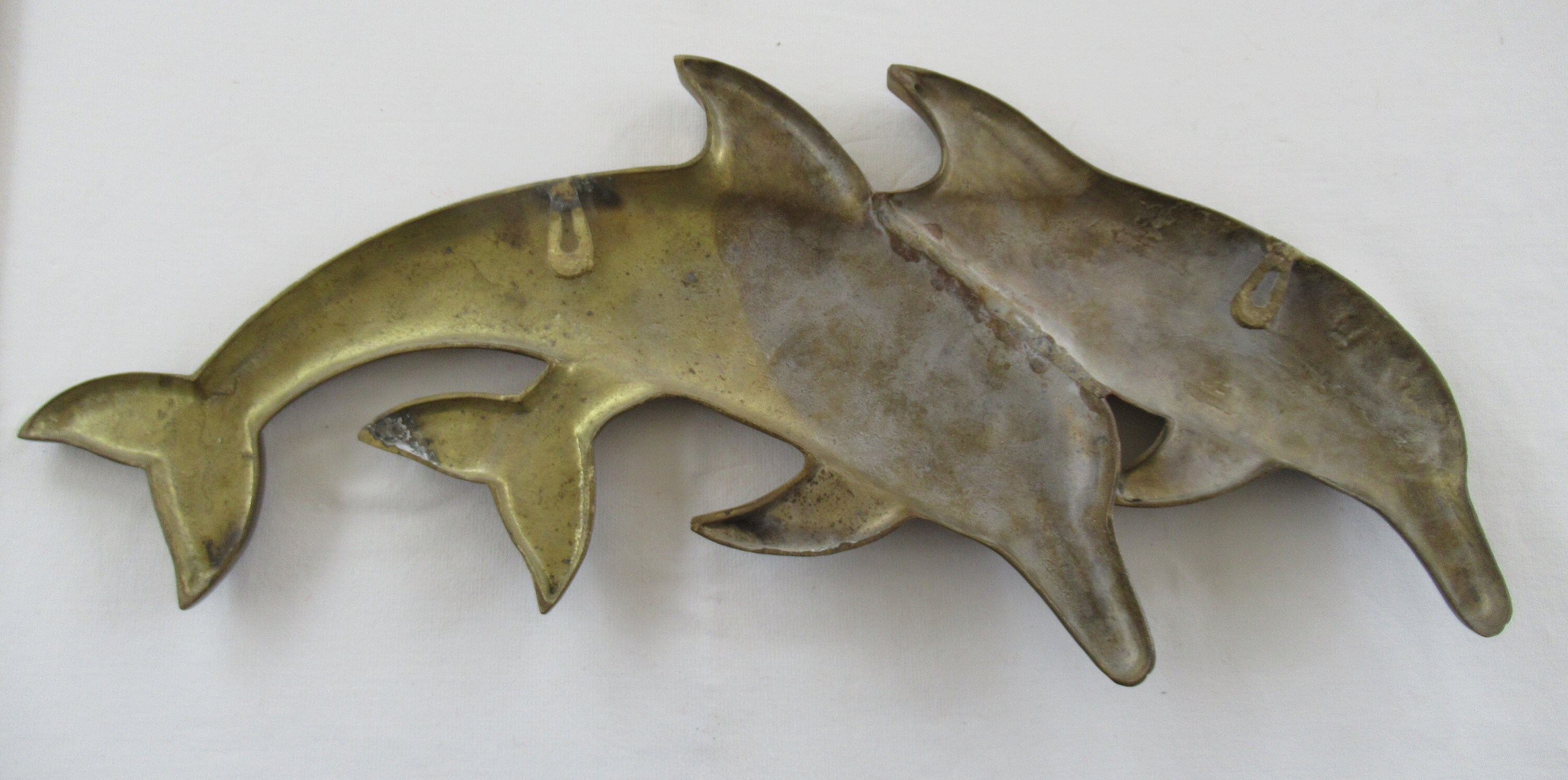 Vintage LARGE Brass Dolphins Wall Hanging Two Jumping - Etsy