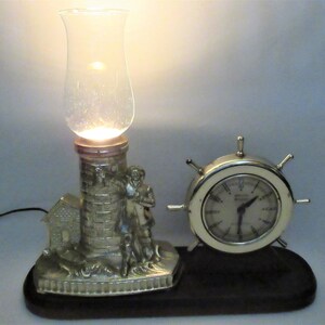Vintage Ships Wheel & Lighthouse Clock, 1940s Gibraltar Precision Model ...