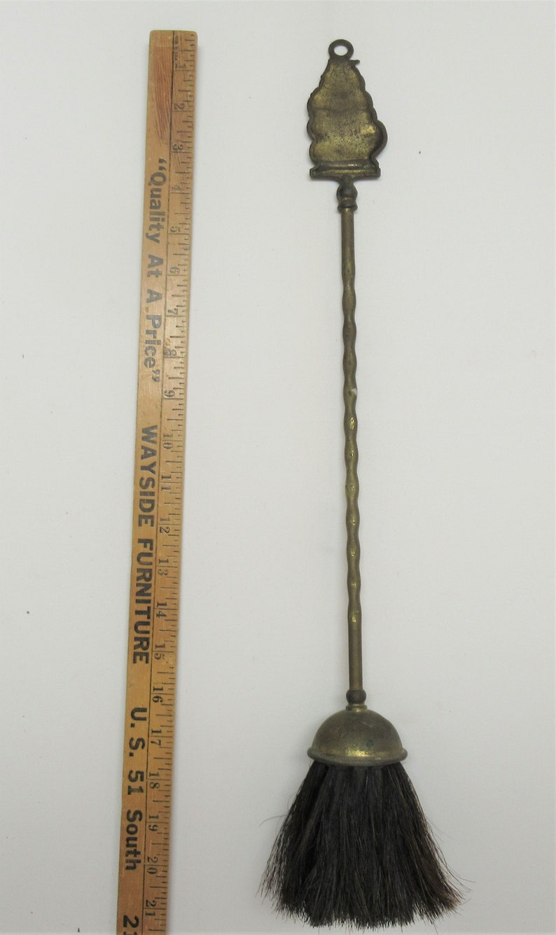 Vintage Brass Tone Fireplace Broom With Ship Handle Ornate - Etsy