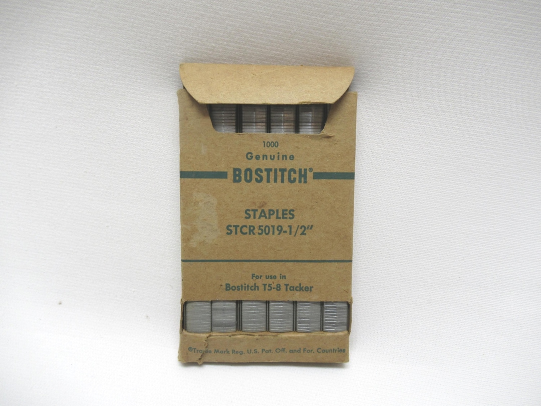 Vintage Bostitch 1/2" Staples for T5-8 Tacker, Box of 1000 Staples for ...