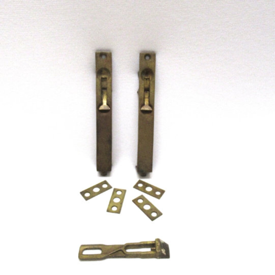 Antique Solid Brass Door Slide Bolts, Sliding Flush Bolt Set for Double ...