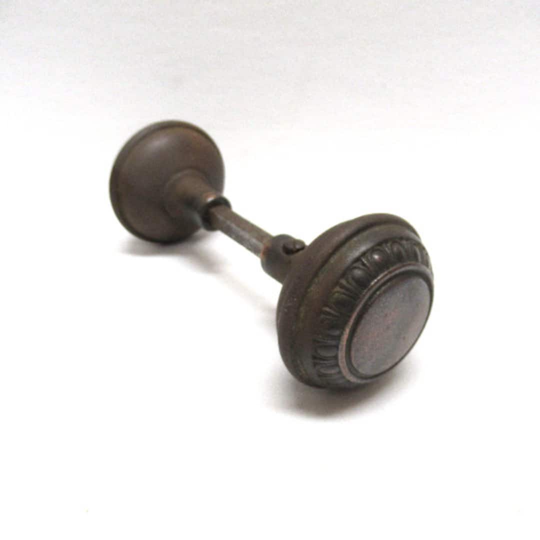 Antique Door Knob Set, Vintage Copper Plated Doorknobs, Old Salvaged 2 ...