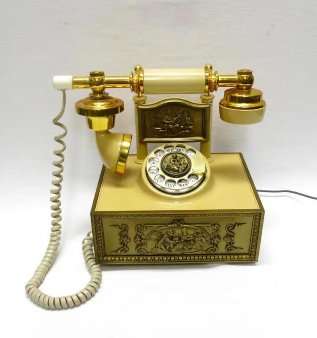 Vintage Deco Tel Ornate Gold Rotary French Desk Phone, 1980s Victorian ...