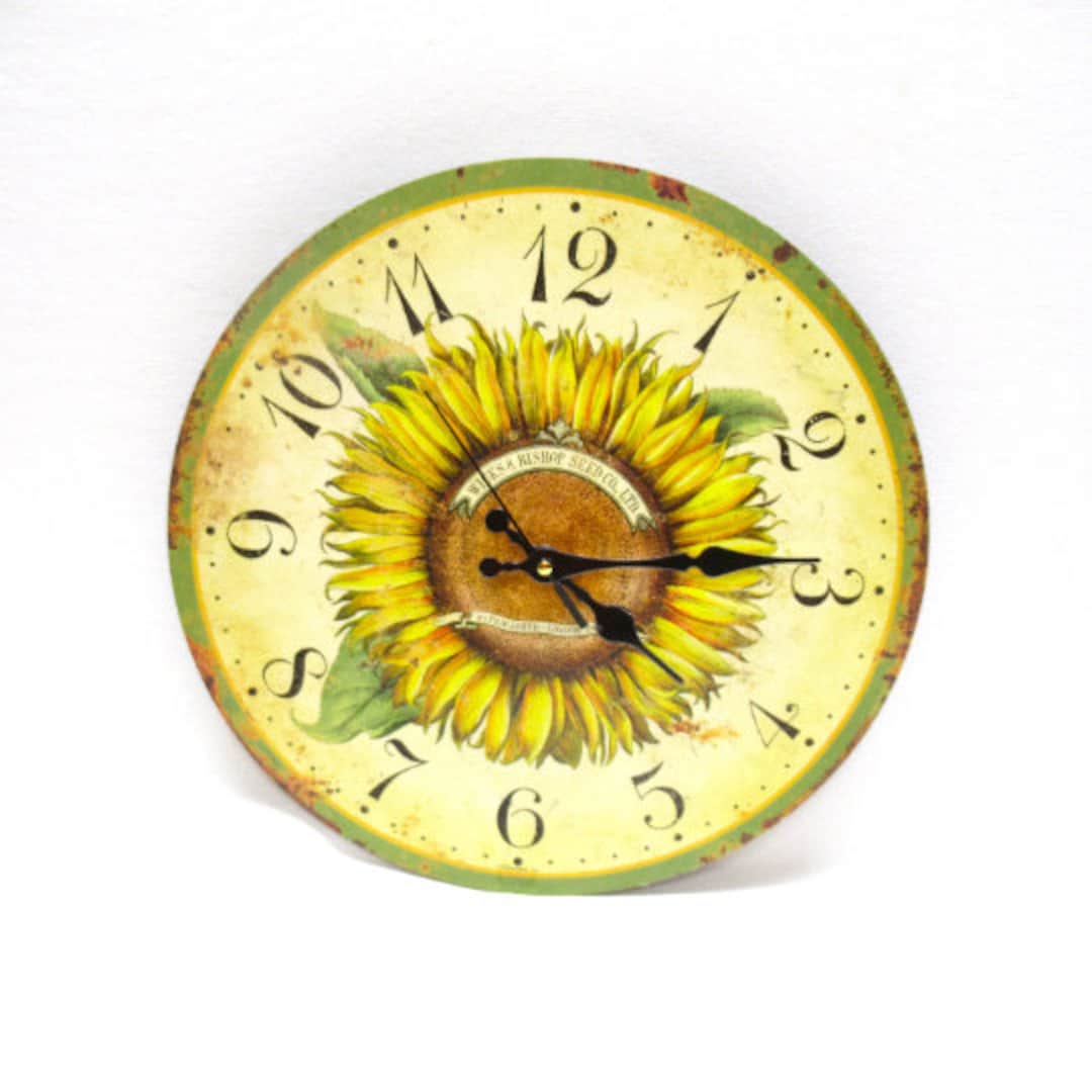 Vintage Sunflower Quartz Clock by Timeworks Berkley Ca., wicks & Bishop ...