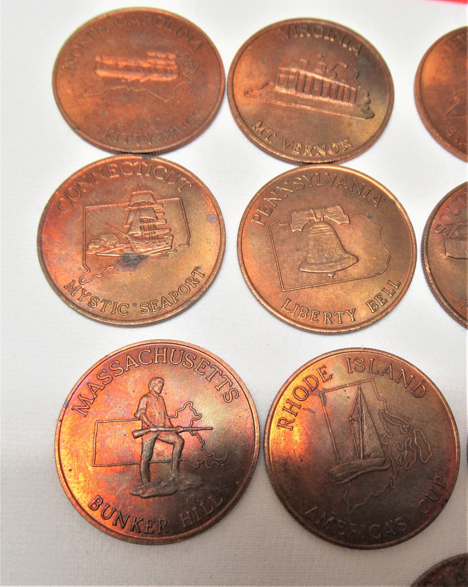 Vintage Shell Oil States of the Union Solid Bronze Coin Set | Etsy