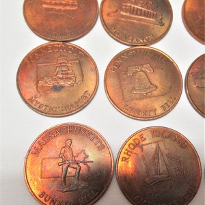 Vintage Shell Oil States of the Union Solid Bronze Coin Set | Etsy