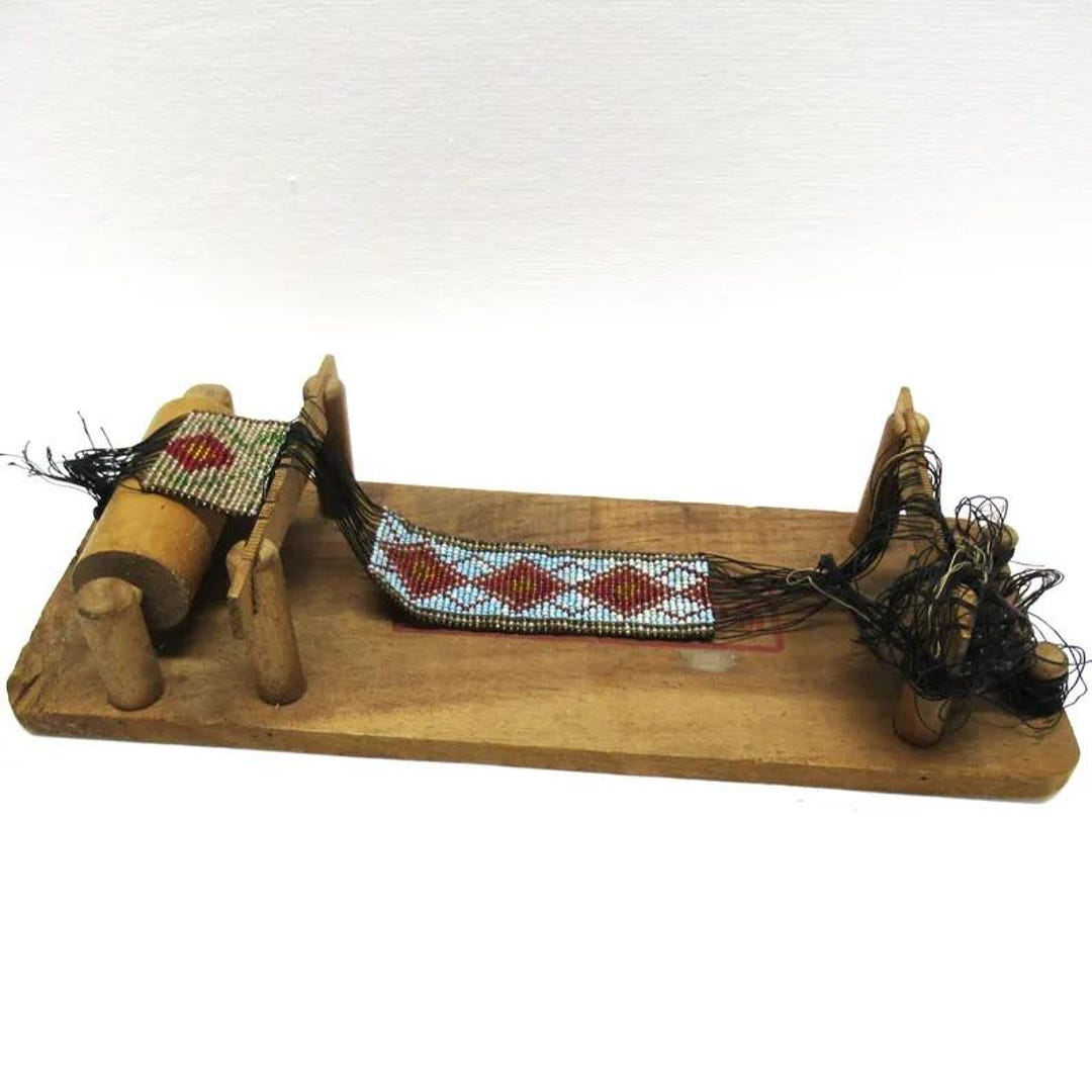 Vintage Apache Indian Beadwork Loom, 1950s Wooden Beading Jewelry ...