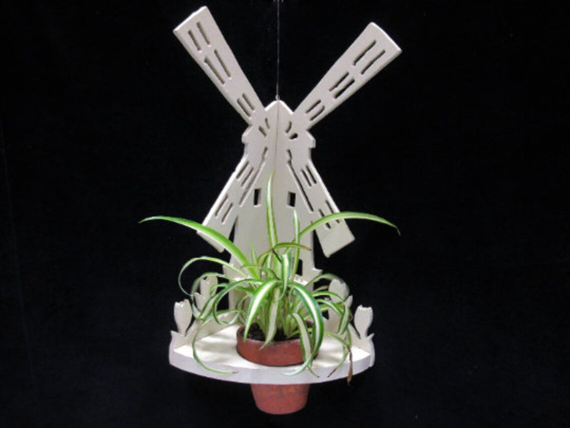 Vintage Beige Wooden Windmill Corner Shelf Plant or Oil Lamp - Etsy