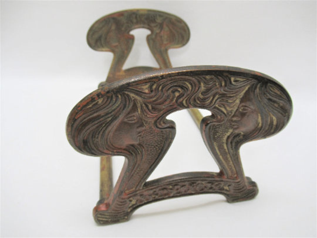 Antique Art Nouveau Iron Book Holder, Vintage Sliding Expanding ...