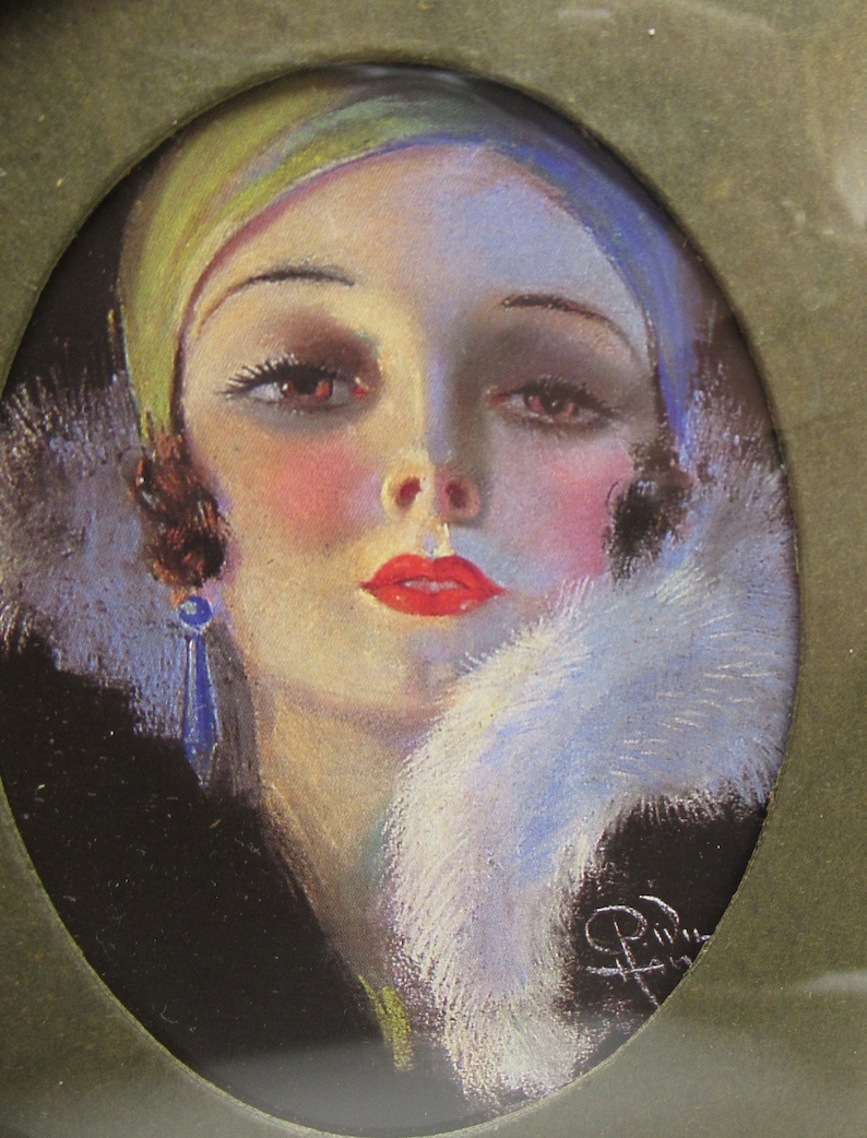 Antique Brown Metal Oval Frame With 1970s Pin up Girl Prints - Etsy