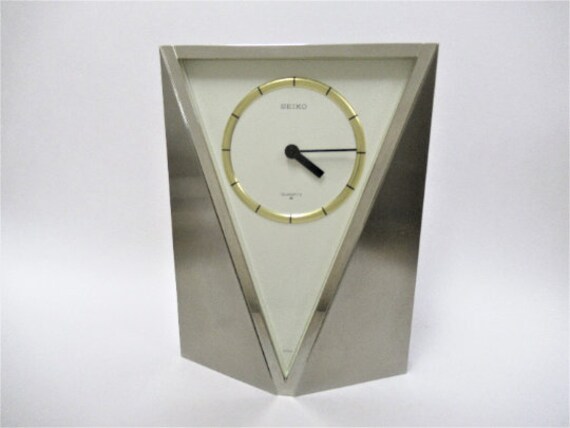 Vintage Seiko Desk Clock Silver & Gold Tone Quartz Model - Etsy
